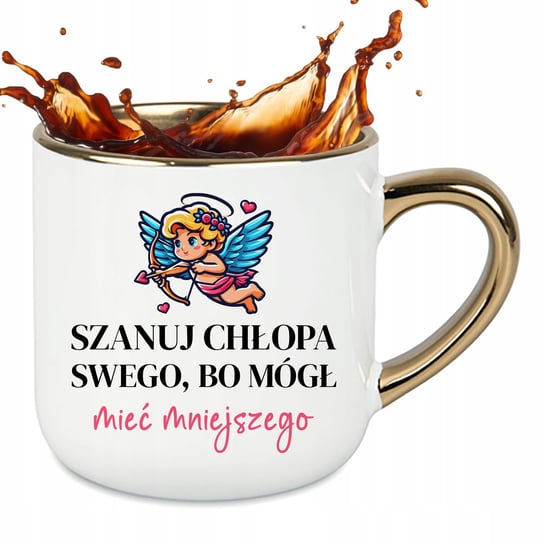Kubek Elegance XXL Dzień Chłopaka Szanuj Chłopa Swego, Mógł Mieć ...