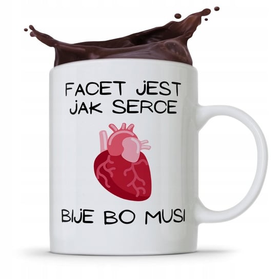 KUBEK PREZENT DLA CHŁOPAKA FACET JEST JAK SERCE z Nadrukiem ze Zdjęciem - PoliDraw | Sklep EMPIK.COM