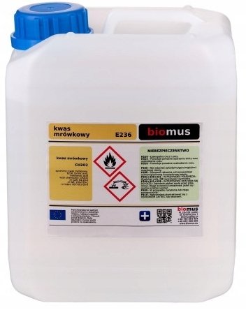 Kwas mrówkowy 85% Biomus 5L Baniak do walki zwalczania Warrozy Pasiece ...