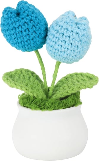 Kwiaty doniczkowe robione na szydełku, tulipany, ręcznie robione, mini ...