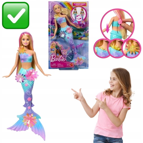 LALKA BARBIE SYRENKA ZESTAW DREAMTOPIA AKCESORIA PREZENT DLA DZIECKA ...