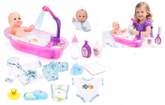 Lalka Zabawkowa Niemowle Bobas Z Wanną Prysznicem Akcesoriami Do ...
