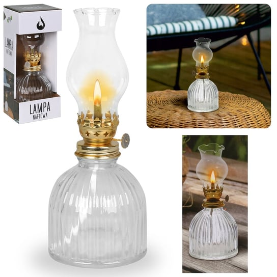 LAMPA NAFTOWA ogrodowa, Lampion dekoracyjny z bawełnianym knote ...