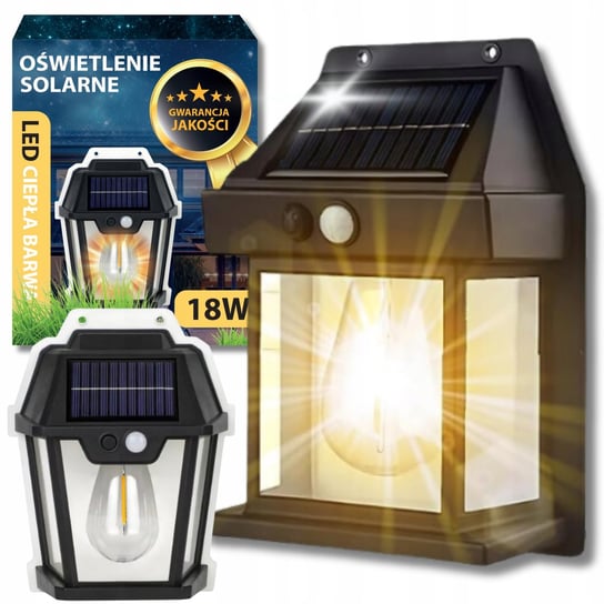 LAMPA SOLARNA LATARNIA Z CZUJNIKIEM ZMIERZCHU RUCHU ELEWACYJNA OGRODOWA - RED GARDEN | Sklep ...