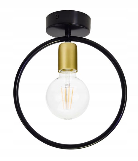 LAMPA sufitowa plafon stały koło czarny złoty Loft na żarówkę E27 Edison - LED-ONE | Sklep EMPIK.COM