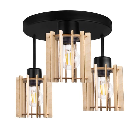 Lampa Wisząca Plafon Żyrandol Sufitowa Loft Drewno - INECT | Sklep EMPIK.COM