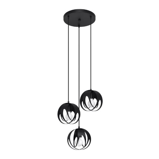 Lampa wisząca TULOS 3P czarna nowoczesny kula rozproszone światło ...