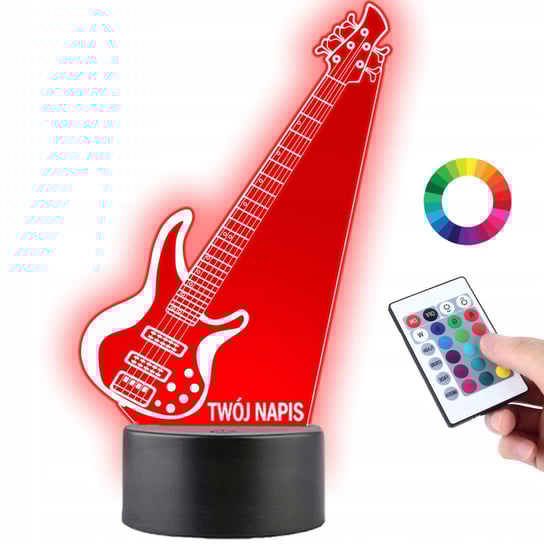 Lampka na Biurko Statuetka Led Muzyka Gitara Basowa Grawer Napis ...