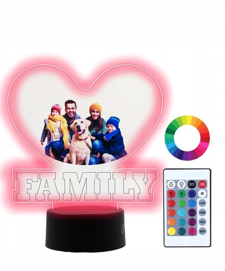 Lampka Nocna 3D LED Family Serce - Plexido | Sklep EMPIK.COM