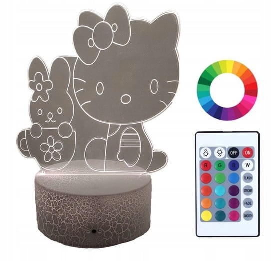 Lampka Nocna 3D LED Imię HELLO KITTY MUM KID MAMA - Plexido | Sklep EMPIK.COM