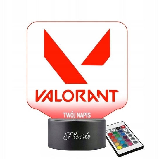Lampka Nocna Gra Valorant Logo z Napisem Na Prezent Z Twoim Napisem LED ...
