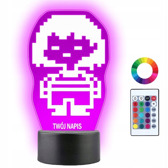 Lampka Nocna LED 3D Undertale Firsk Prezent Twój Napis Imię Grawer ...