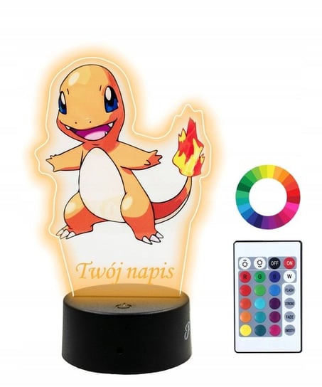 Lampka Nocna Z Nadrukiem 3D Led Charmander Prezent - Plexido | Sklep ...