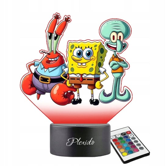 Lampka Nocna Z Nadrukiem Uv Led 3D Bajka Spongebob Pan Krab Skalmar ...