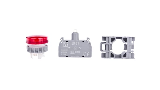 Lampka sygnalizacyjna 22mm czerwona 24-230V AC/DC SP22-LC-LED-UNIAC/DC ...