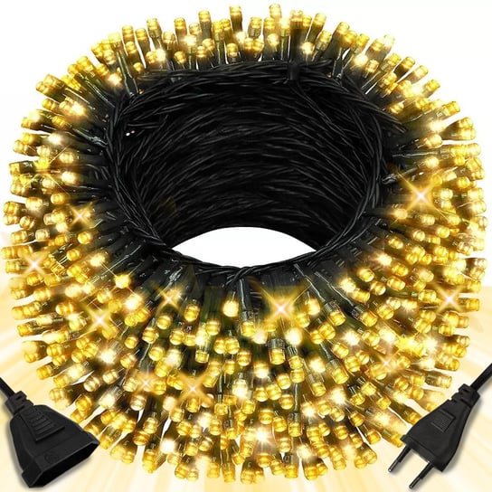 Lampki Choinkowe 500 Led Białe Ciepłe Zewnętrzne/Wewnętrzne Świąteczne ...