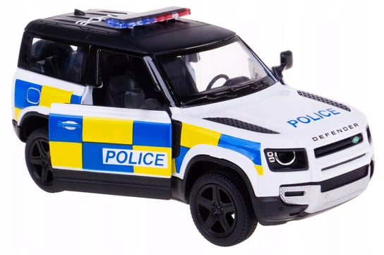 LAND ROVER DEFENDER 90 POLICJA MODEL METALOWY KINSMART 1:36 - KINSMART ...
