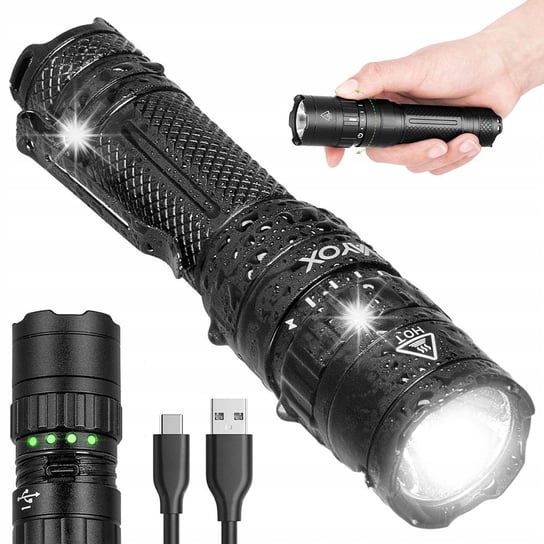 Latarka taktyczna Vayox VA0077 LED USB 20W IP65 Akumulatorowa 4000mAh ...
