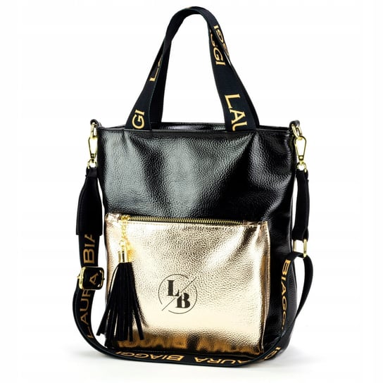 Laura Biaggi Torebka Shopper Listonoszka Czarna - Laura Biaggi | Moda Sklep EMPIK.COM