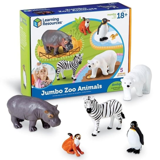 Learning Resources Jumbo Ogród Zoologiczny Zwierzęta 5-Kawałek Zestaw ...