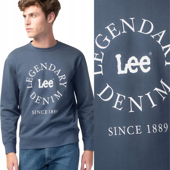 Lee LEGENDARY SWS Deep Waters NIEBESKA BLUZA Z LOGO REGULAR FIT XXL ...