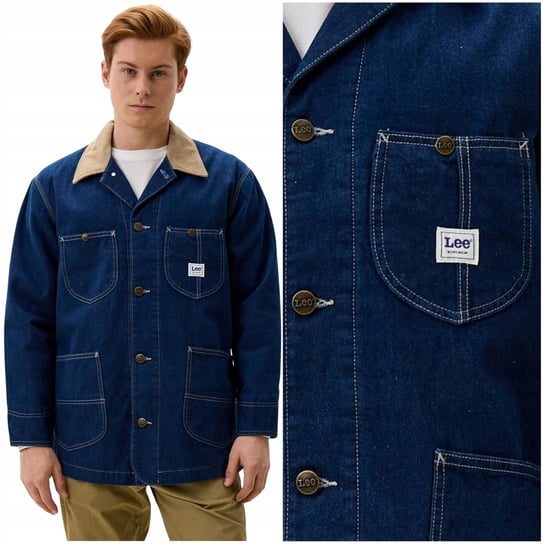 Lee LOOSE LOCO JACKET WORKWEAR ocieplana luźna jeansowa kurtka katana ...