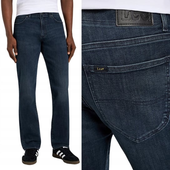Lee STRAIGHT FIT Extreme Motion wygodne proste spodnie jeansowe W36 L36 ...