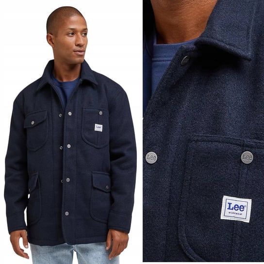 Lee Workwear Wool Jacket Skycaptain Granatowa Ocieplana Wełniana Kurtka ...