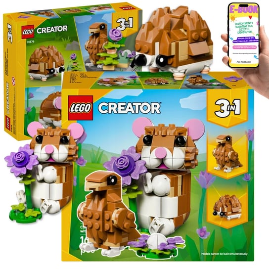 LEGO Creator 3w1 Uroczy Chomik z Kwiatkiem (31376) 3 modele zwierząt ...