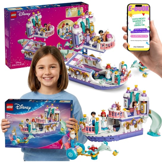 LEGO Disney Princess 43299 Królewska Łódź Weselna Arielki Mała Syrenka ...