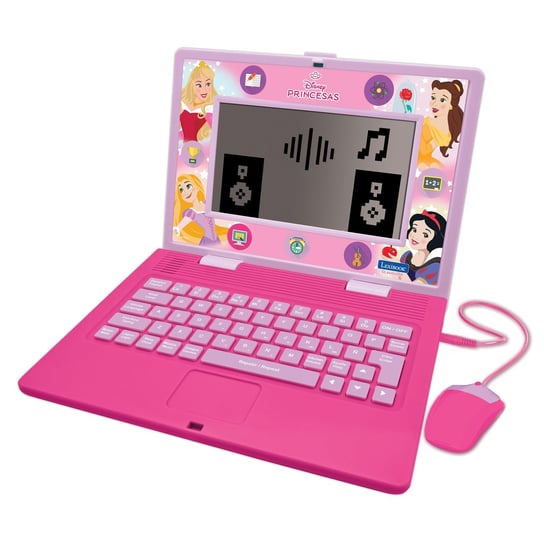 Lexibook, Disney Princess, Dwujęzyczny i Edukacyjny Laptop, Hiszpański ...
