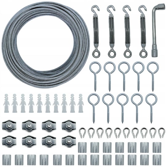 LINKA LINA STALOWA NIERDZEWNA OCYNKOWANA ZESTAW 3MM 30M 64W1 7x7 SPLOT - 4MWOOD | Motoryzacja EMPIK