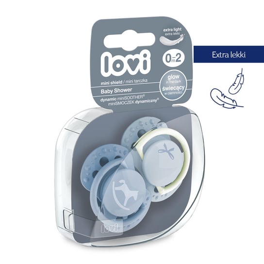 LOVI, Smoczek silikonowy dynamiczny, Baby Shower Boy, 2 szt. - Lovi | Sklep EMPIK.COM