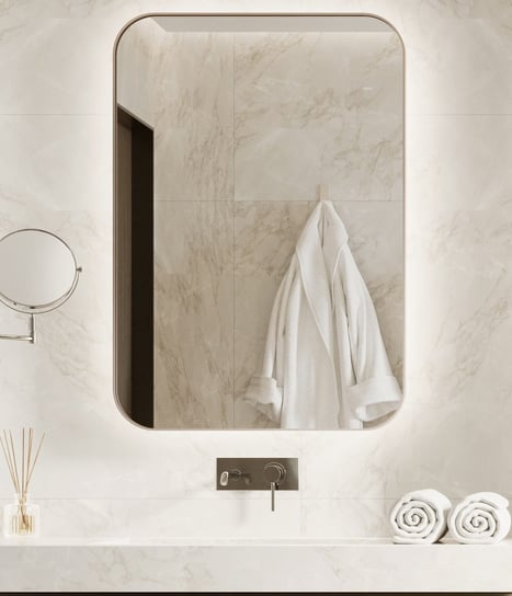 Lustro łazienkowe Luna prostokątne z oświetleniem LED RC 50x70 cm BD ...