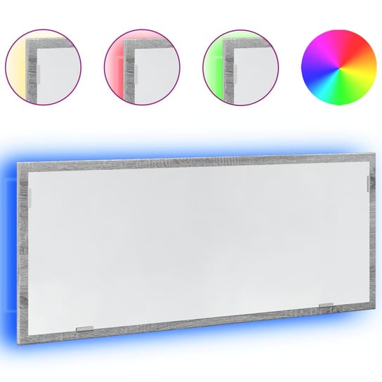 Lustro łazienkowe z LED, szary dąb sonoma, 100x8,5x37 cm - VMP | Sklep ...
