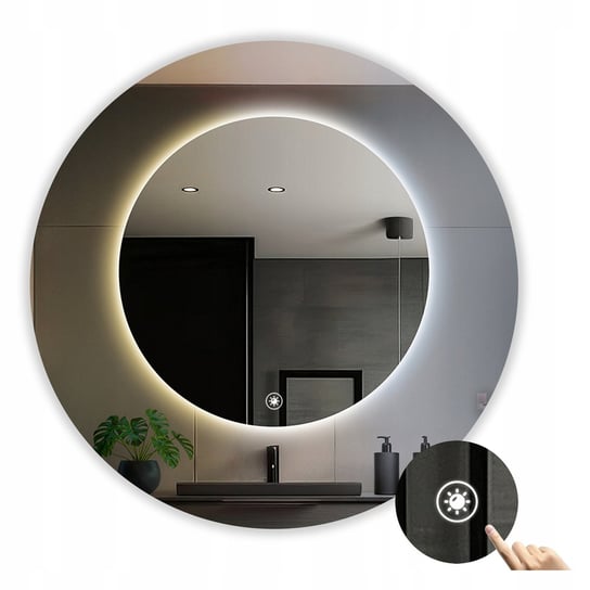 LUSTRO LED 45 cm OKRĄGŁE COB CCT 608 LED/1m 3 BARWY PODŚWIETLANE ...