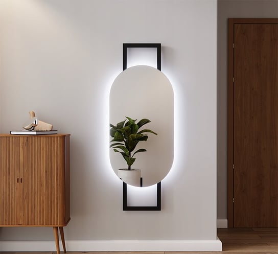 Lustro Owalne Szlif LED na Ramie 60x130 - Galakor | Sklep EMPIK.COM
