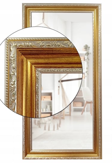 Lustro w złotej eleganckiej zdobionej ramie 100x100 odporne na wilgoć U17 - fabryka luster ...