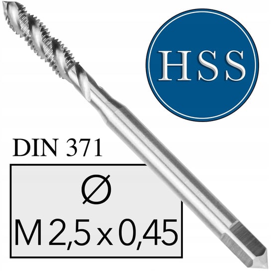 M2,5 Gwintownik Maszynowy HSS DIN 371 Skrętny - Melver | Sklep EMPIK.COM