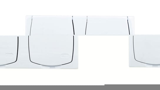 MADERA Gniazdo hermetyczne podwójne z/u IP44 klapka biała GNH-2NZ/00/w ...