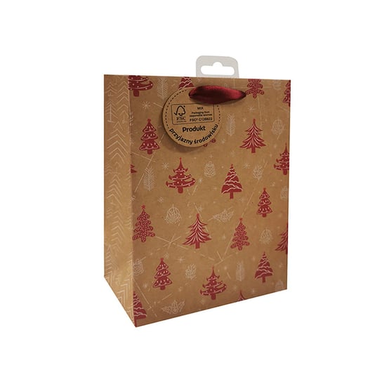 Magic Time, Torba prezentowa, czerwone choinki, rozmiar M - Empik | Sklep EMPIK.COM