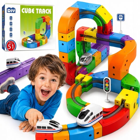 Magic Track Train Kolejka Tor Magnetyczny Klocki Magnetyczne DIY 51 El ...