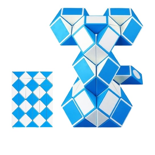 Magiczny Wąż Kostka Rubika Magic Snake 48 Bloków Biało Niebieskie ...