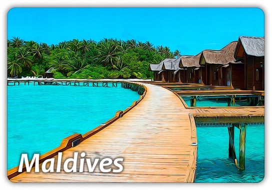 MALEDIWY - Ocean - Palmy - Bungalow - Magnes na lodówkę - Subliproject ...