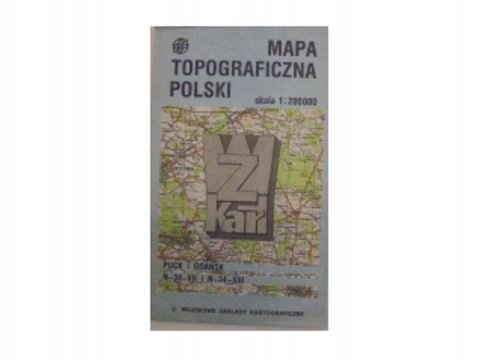 Mapa topograficzna Polski Puck i Gdańsk N-34-VII i N-34-XIII skala. 1 ...