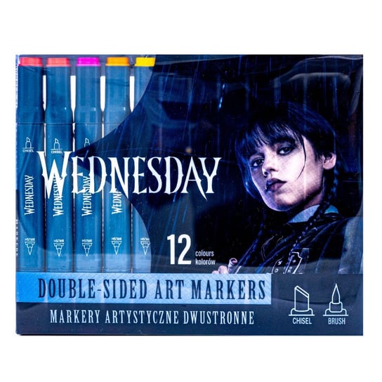 Markery artystyczne dwustronne 12 sztuk Wednesday Astra - Astra | Sklep ...