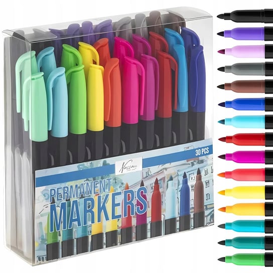 Markery Permanentne Pisaki Mazaki Flamaster Okrągłe Trwałe Wodoodporne ...