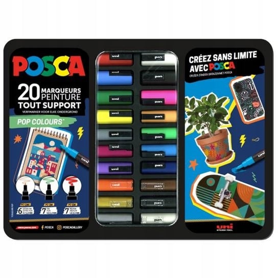 Markery POSCA PC-5M-3M-1M 20 SZT trwałe artystyczne do kamieni do ...