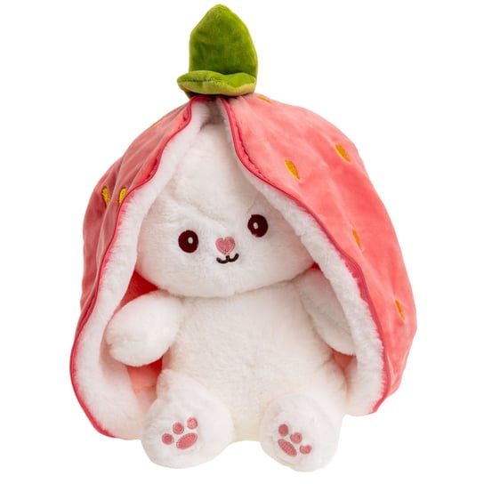 Maskotka Królik pluszowa Pluszak Truskawka Uszy 35cm 2w1 Przytulanka ...