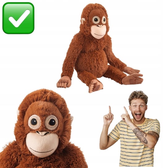 MASKOTKA PLUSZAK MAŁPA ORANGUTAN 66 cm PRZYTULANKA PLUSZOWA ZABAWKA ...